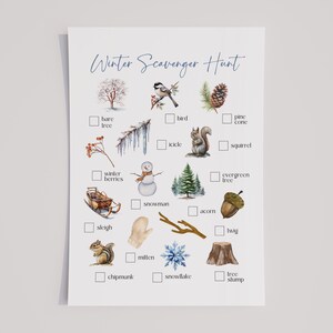 Winter Scavenger Hunt Activity for Kids Winter Activity for Children ...