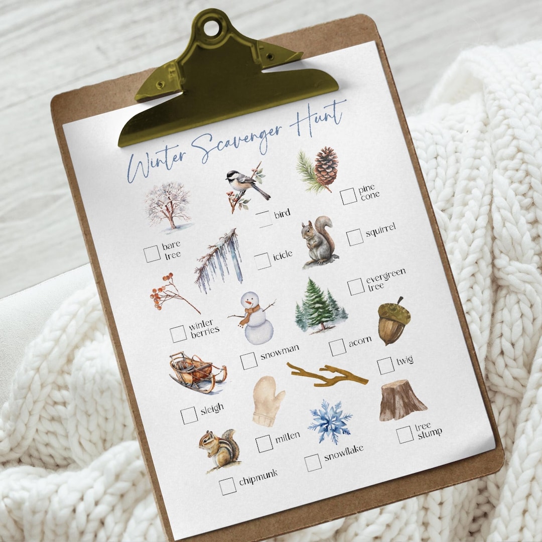 Winter Scavenger Hunt Activity for Kids Winter Activity for Children ...