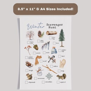 Winter Scavenger Hunt Printable Kids Outdoor Activity Snow Day Nature ...