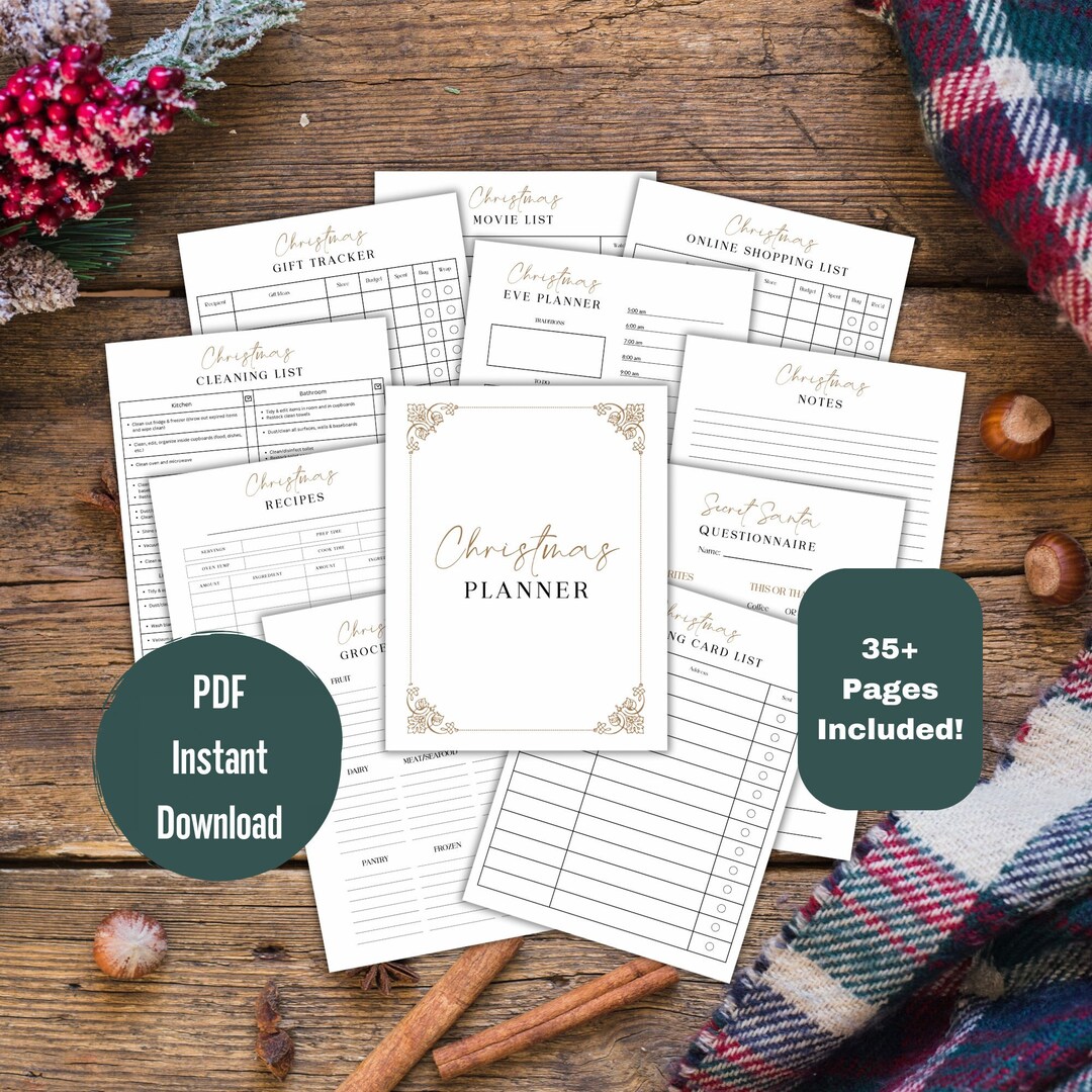Christmas Planner Bundle Printable Planner Christmas Gift List Tracker ...