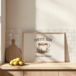 Coffee Bar Sign Printable Hot Coffee Bar Table Sign Buffet Sign Rustic ...