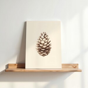 Pine Cone Wall Art Print Rustic Wall Decor Printable Wall Art Cabin Decor Pine Cone Sketch Wall ...