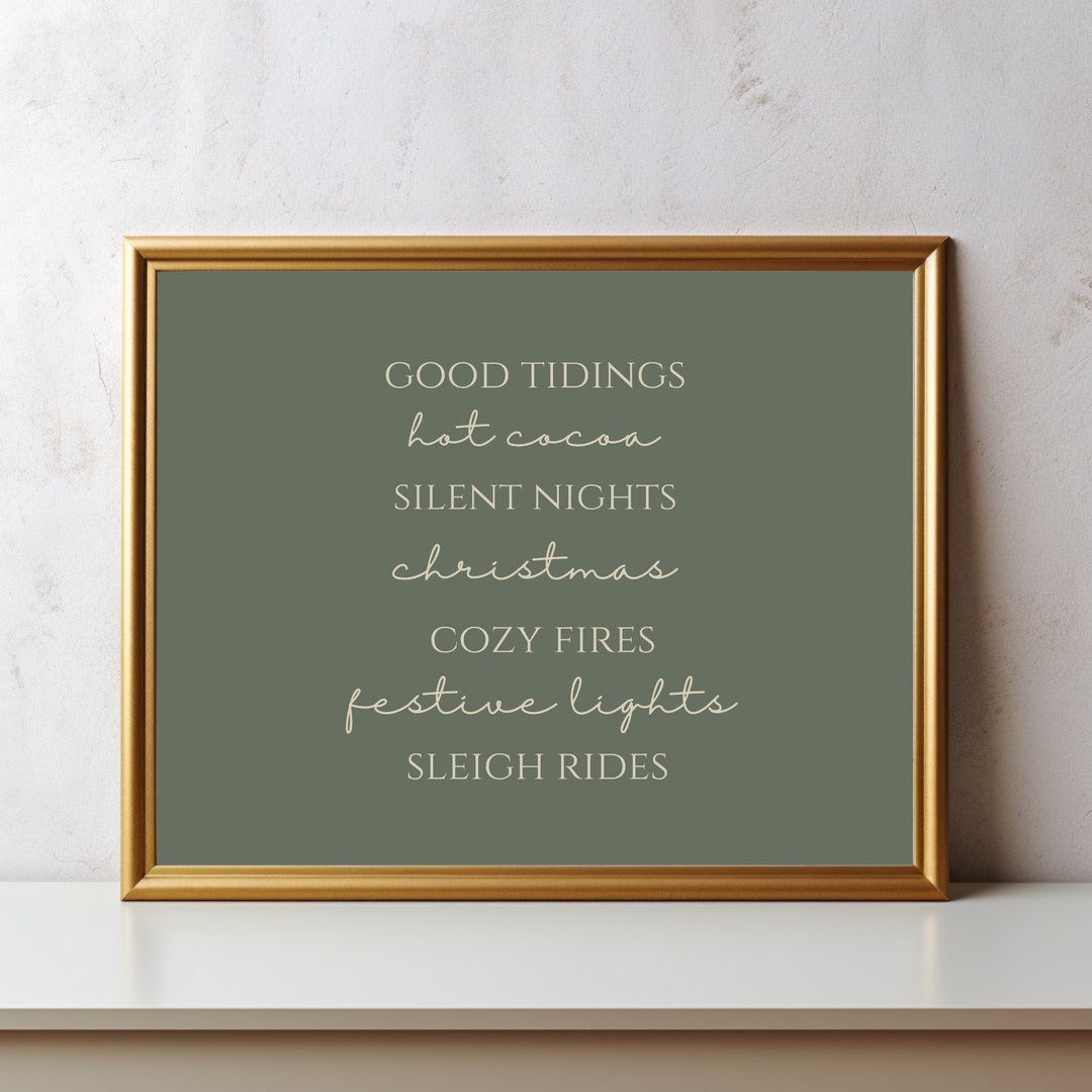Printable Christmas Wall Art Christmas Words Wall Art - Etsy