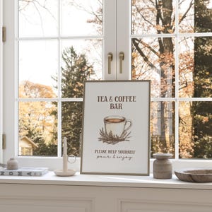 Coffee & Tea Sign Printable Hot Coffee Tea Bar Table Sign Buffet Sign ...