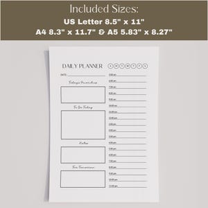 Day Planner Hourly Planner Simple Daily Planner Printable Planner Work ...