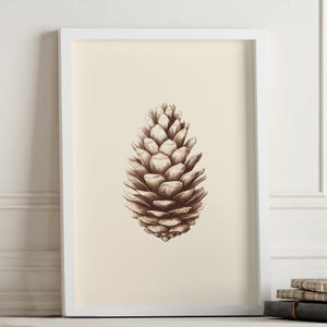 Pine Cone Wall Art Print Rustic Wall Decor Printable Wall Art Cabin Decor Pine Cone Sketch Wall ...