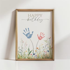 Child Handprint Art Happy Birthday Gift Toddler Activity Handprint ...