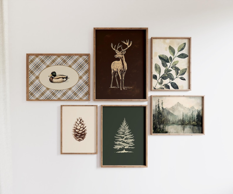 Rustic Woodland Gallery Wall Art Set Printable Forest Animal Decor ...