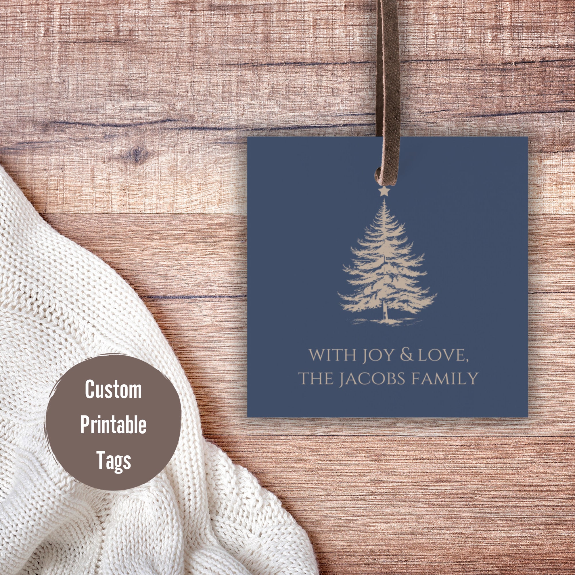 Personalized Printable Christmas Gift Tags Square Gift Tags - Etsy