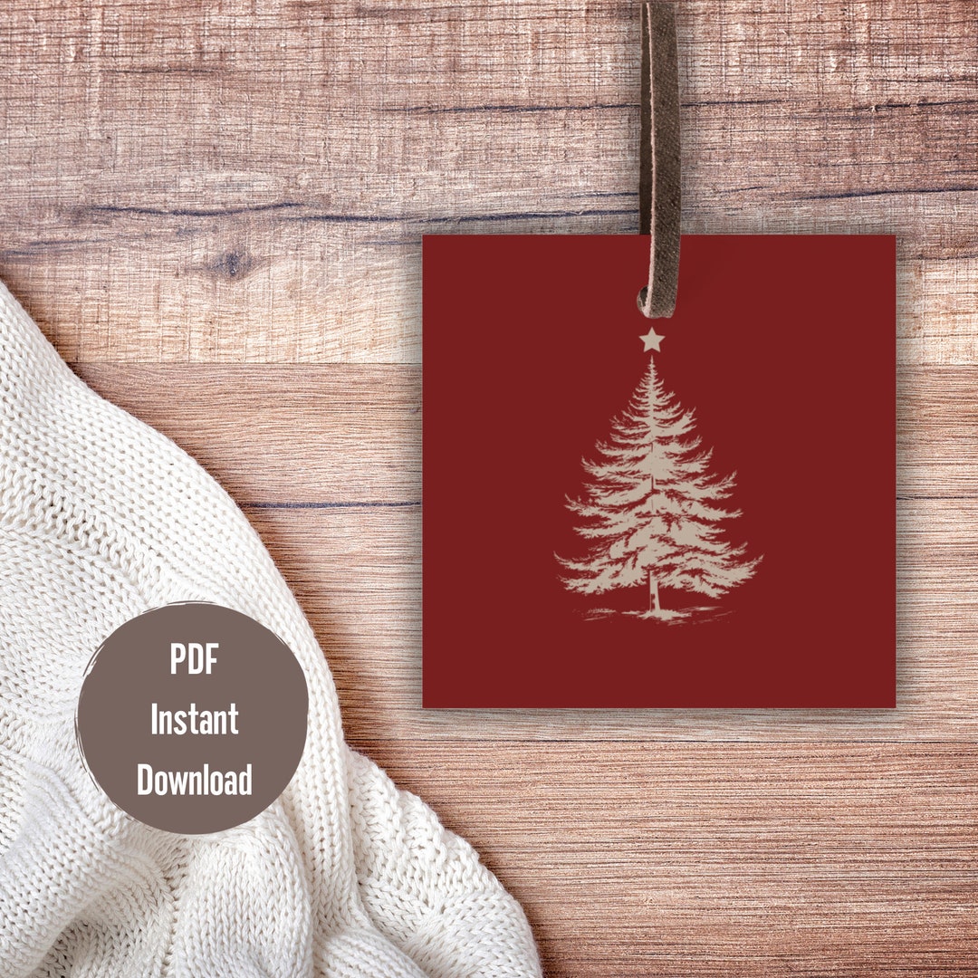 Printable Christmas Gift Tags Square Gift Tags Present Tag Printable ...