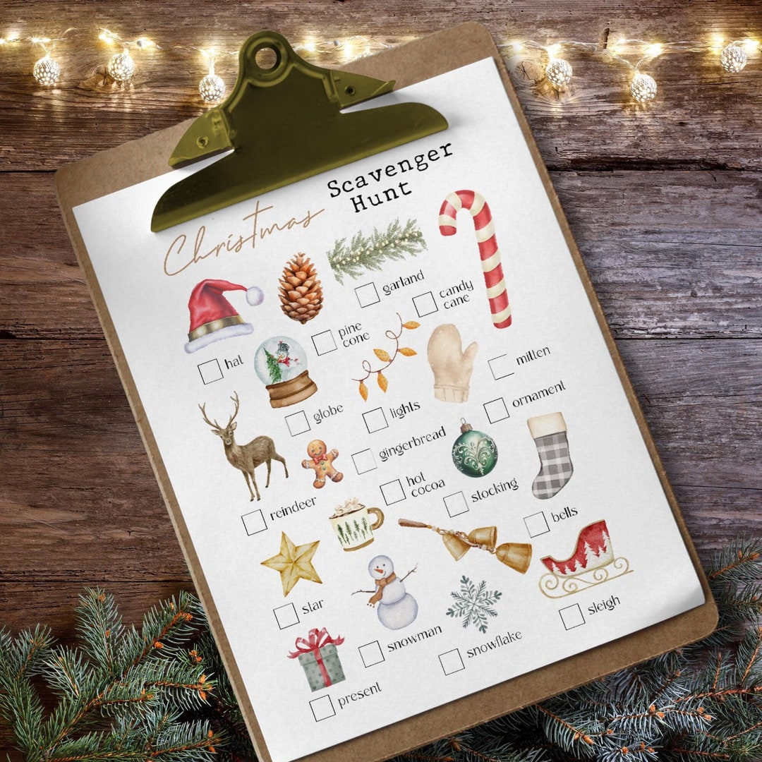 Christmas Scavenger Hunt Christmas Activity for Kids Holiday Game for ...