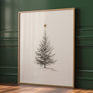 Printable Christmas Wall Art Tree With Star Wall Art Print Christmas ...