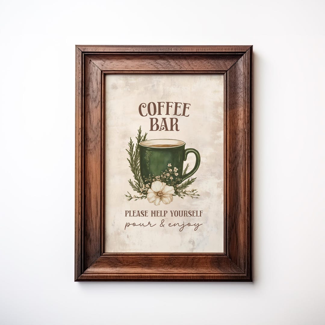 Rustic Home Coffee Bar Printable Wall Art Farmhouse Coffee Sign Digital ...