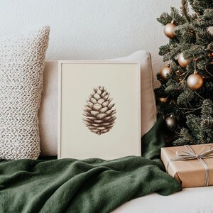 Pine Cone Wall Art Print Rustic Wall Decor Printable Wall Art Cabin Decor Pine Cone Sketch Wall ...