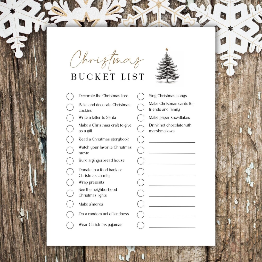Christmas Bucket List Christmas Activity Checklist Family Christmas ...