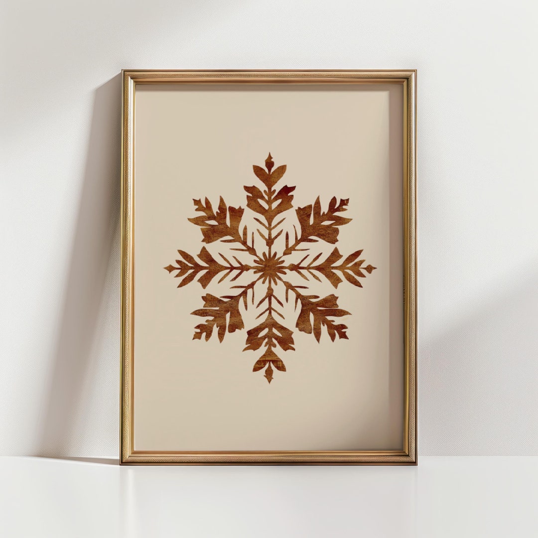 Snowflake Wall Art Christmas Wall Decor Printable Wall Art Rustic ...
