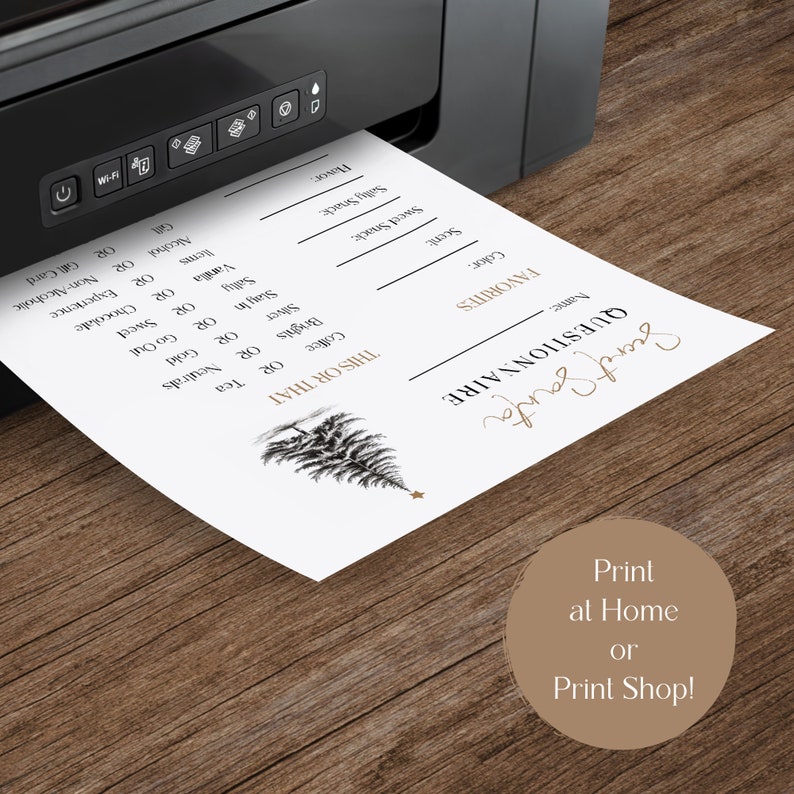 Secret Santa Questions Printable Secret Santa Questionnaire Christmas ...