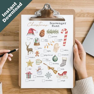 Christmas Scavenger Hunt Christmas Activity for Kids Holiday Game for ...