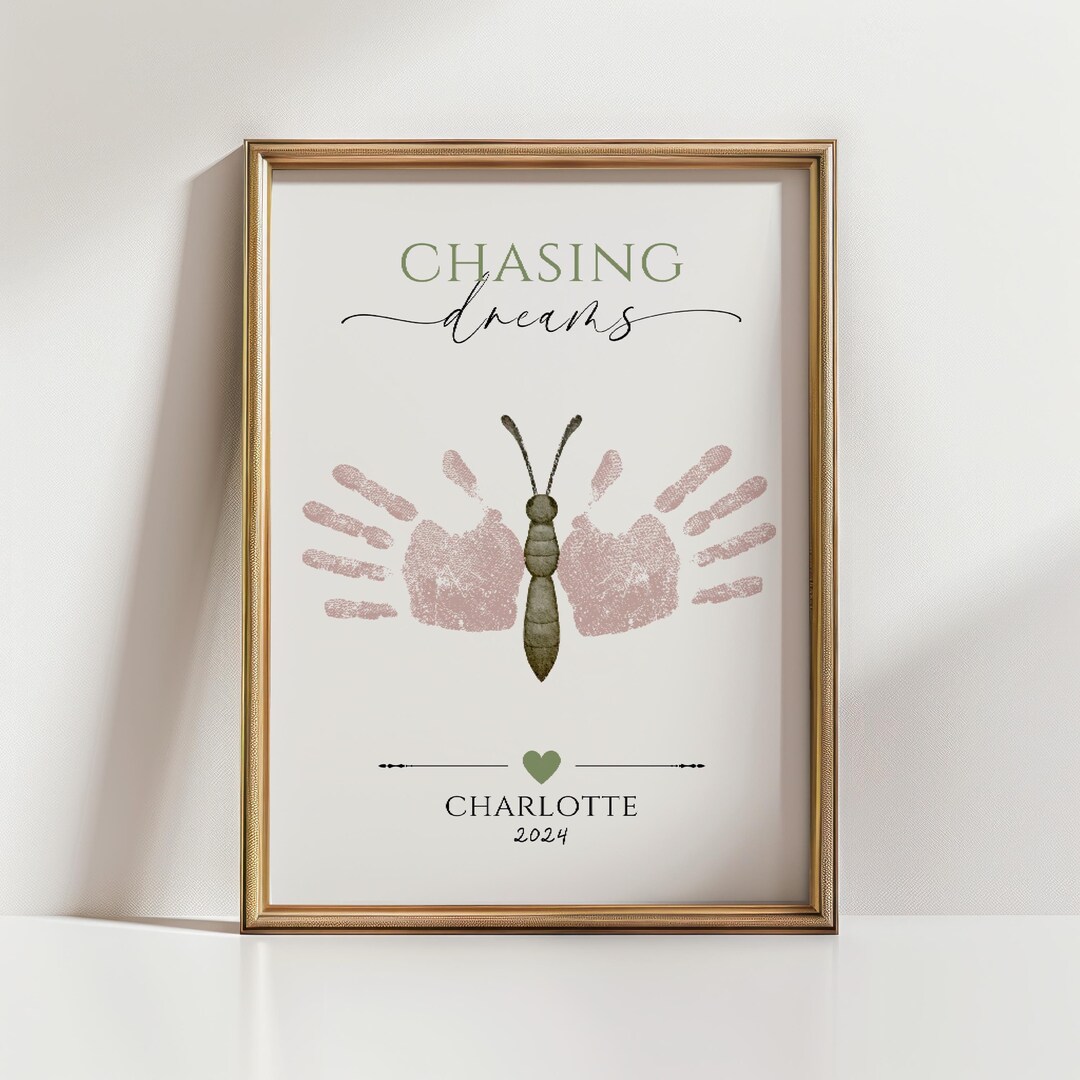 Personalized Printable Handprint Art Activity for Kids Butterfly Hand ...
