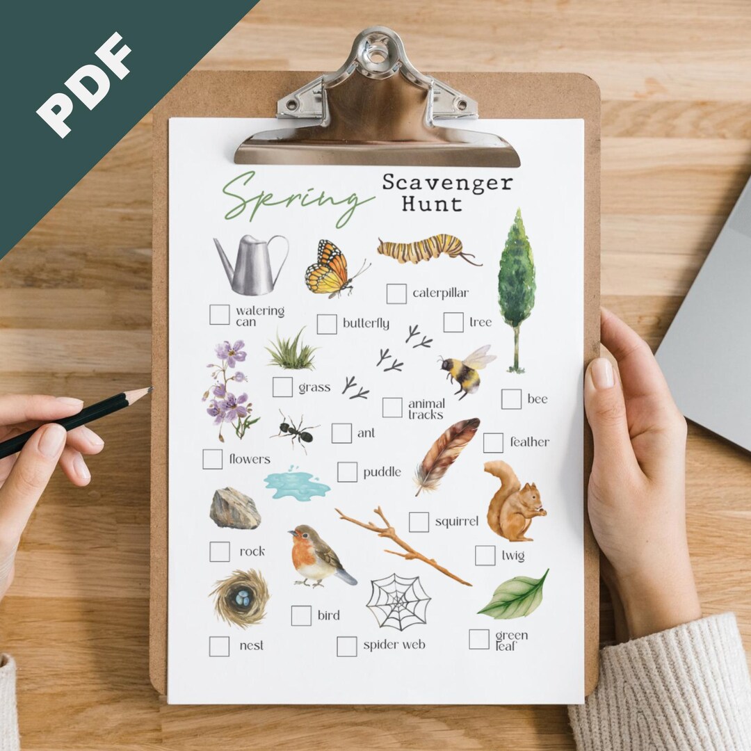 Spring Scavenger Hunt Activity for Kids Spring Activity for Children ...