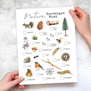 Nature Scavenger Hunt Printable Outdoor Activity for Kids Educational ...