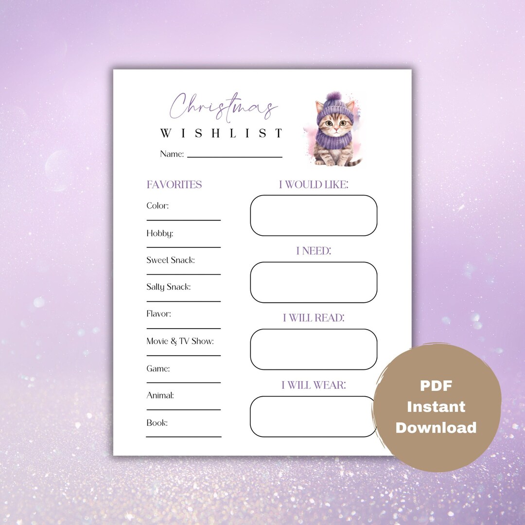 Printable Christmas Wishlist Christmas Santa Wish List Christmas ...