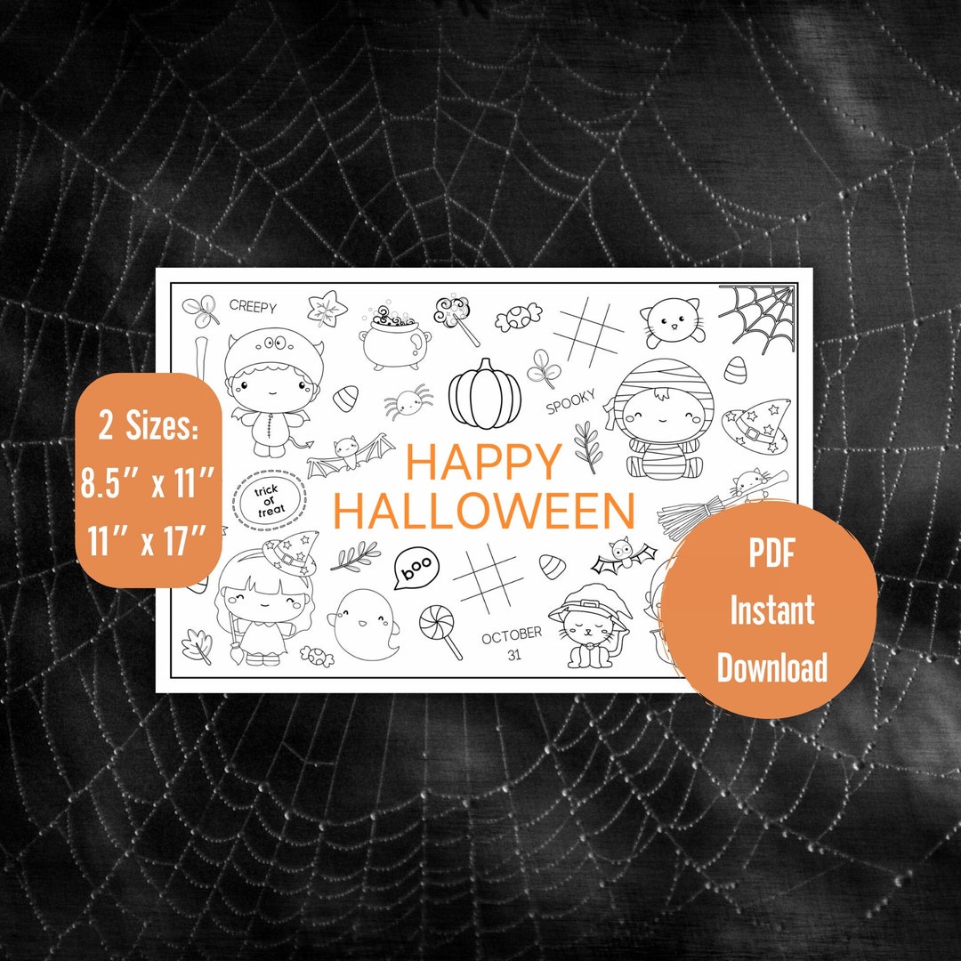 Coloring Placemat Halloween Placemat Halloween Colouring Placemat ...