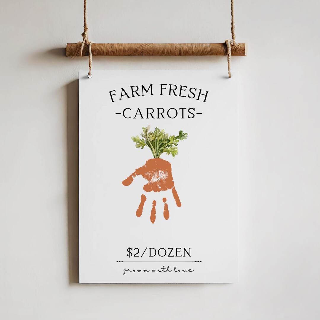 Handprint Art Printable Carrot Handprint Craft Kids Activity Child ...