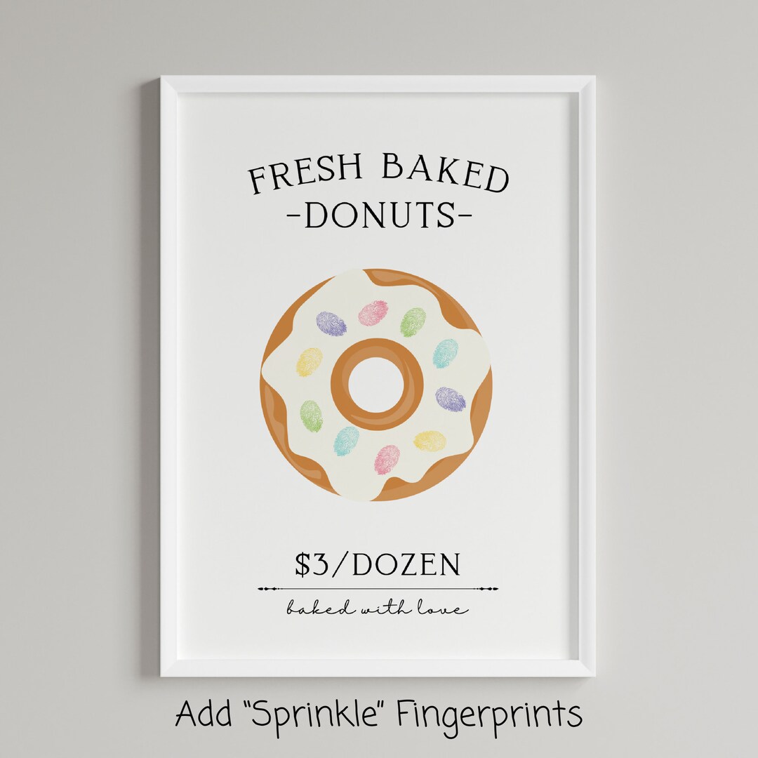 Printable Fingerprint Craft Kids Activity Donut Fingerprint Child ...