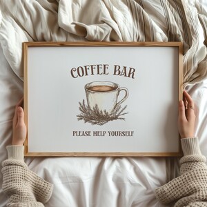 Coffee Bar Sign Printable Hot Coffee Bar Table Sign Buffet Sign Rustic ...