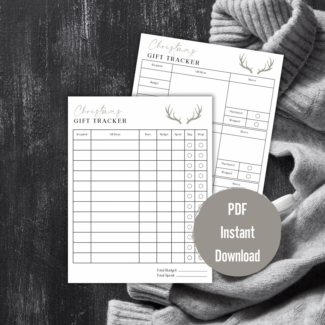 Christmas Gift Tracker Christmas Gift List Christmas Budget - Etsy