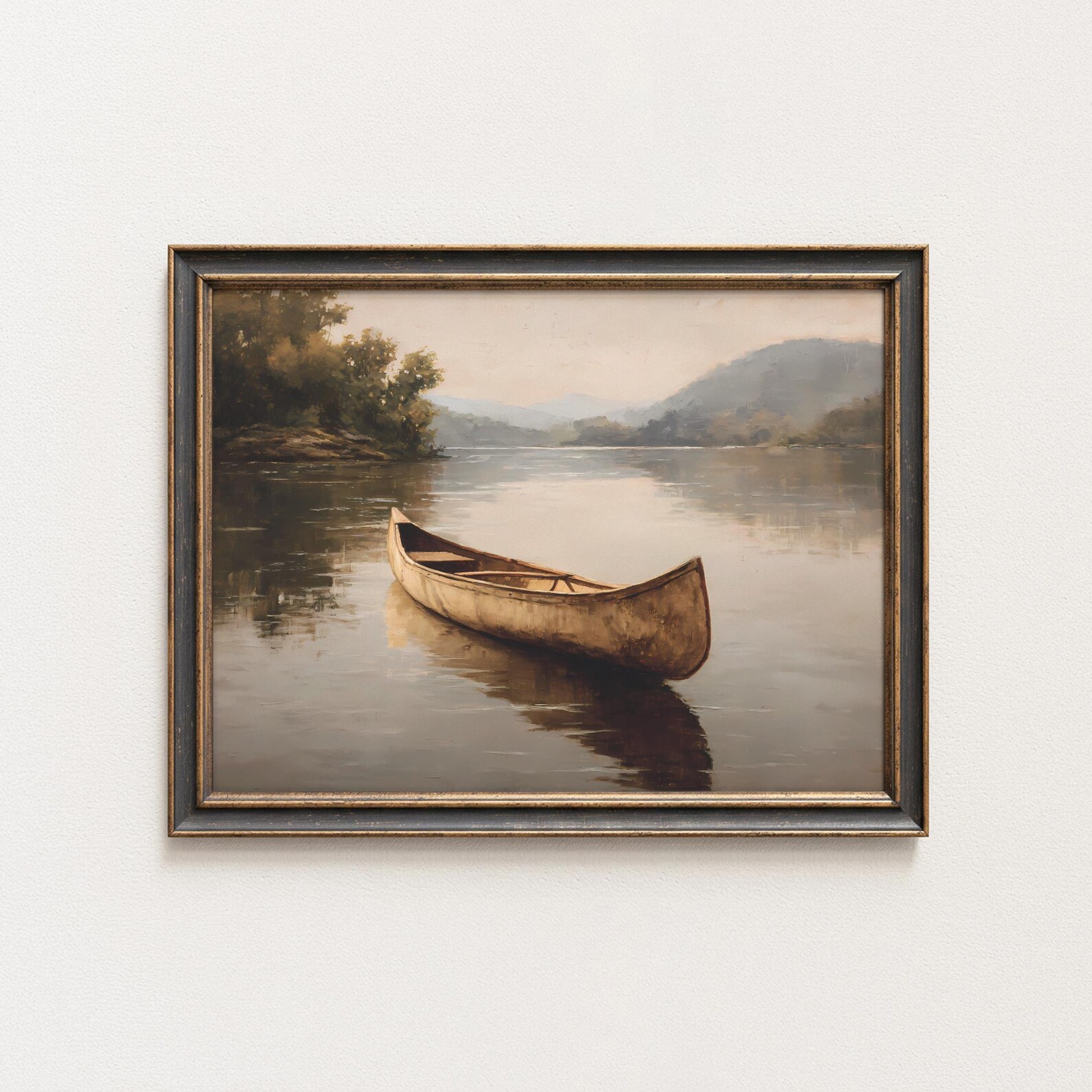 Rustic Canoe Wall Art Lake House Decor Vintage Lake Printable Neutral ...