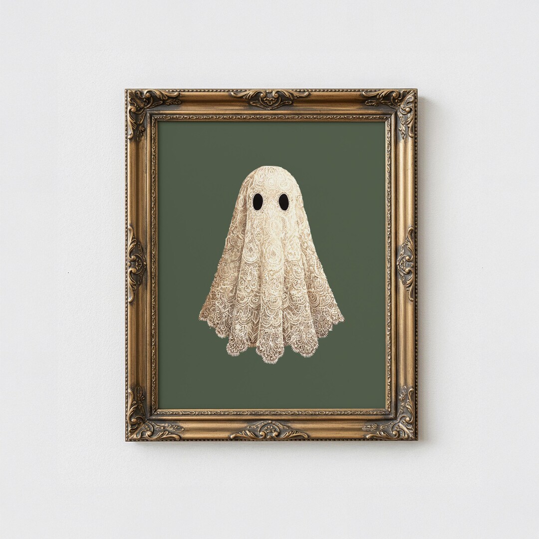Vintage Lace Ghost Printable Wall Art Spooky Halloween Home Decor ...