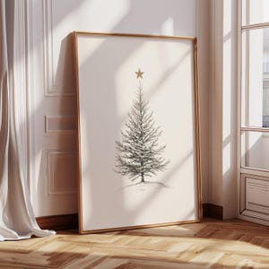 Printable Christmas Wall Art Tree With Star Wall Art Print Christmas ...