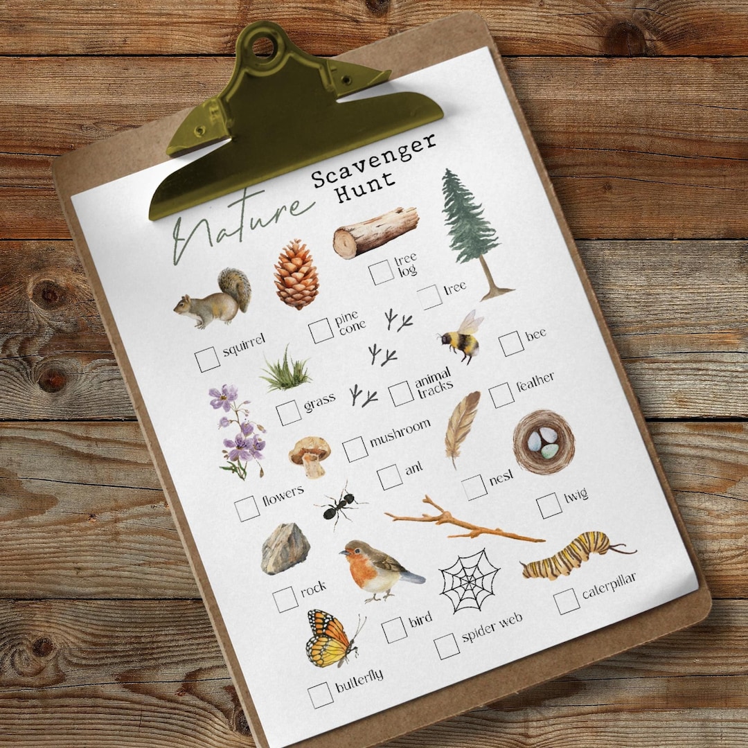 Nature Scavenger Hunt Printable Outdoor Activity for Kids Educational ...
