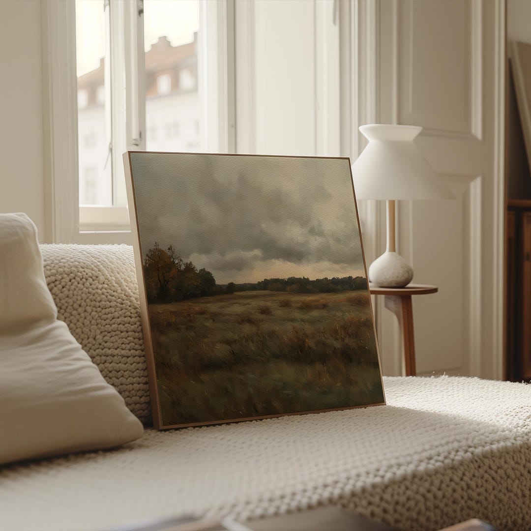 Square Wall Art Landscape Wall Art Rustic Wall Decor Antique Style Home ...