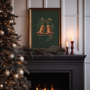 Christmas Wall Art Vintage Bells Wall Art Printable Wall Art Holiday ...