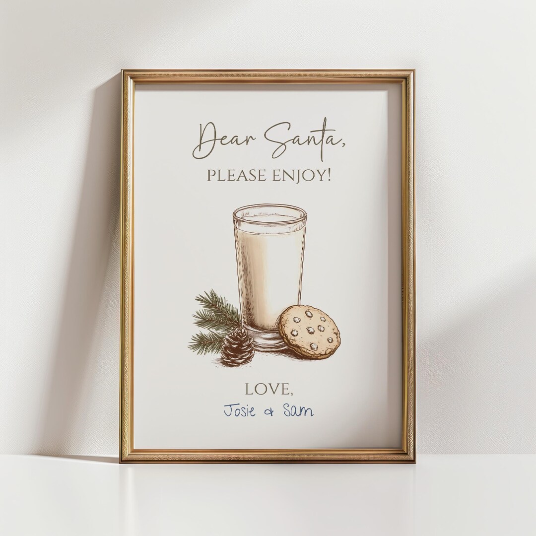 Printable Santa's Cookies Letter Christmas Eve Letter to Santa Milk ...