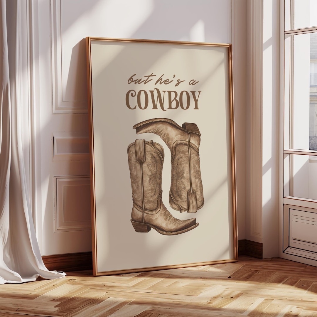 Western Wall Art Cowboy Boot Art Printable Wall Art Ranch Style Decor ...