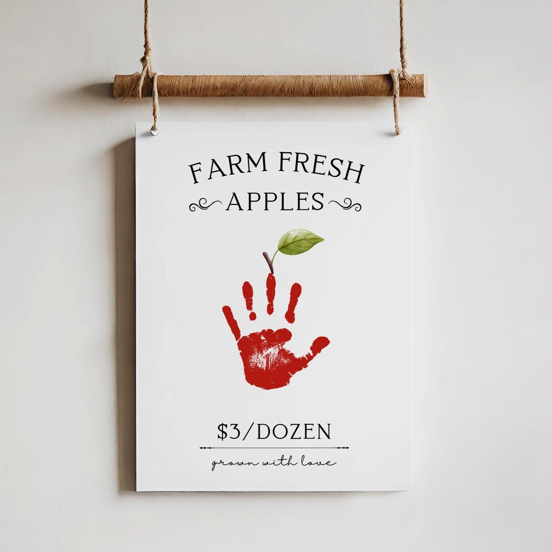 Handprint Art Printable Apple Handprint Craft Kids Activity Child ...