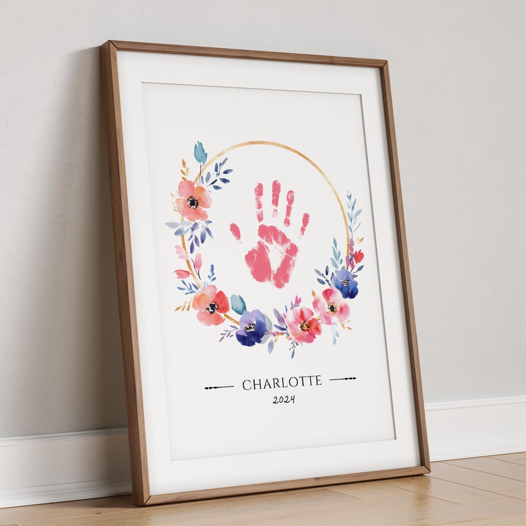 Personalized Printable Handprint Art Activity for Kids Flower Hand ...