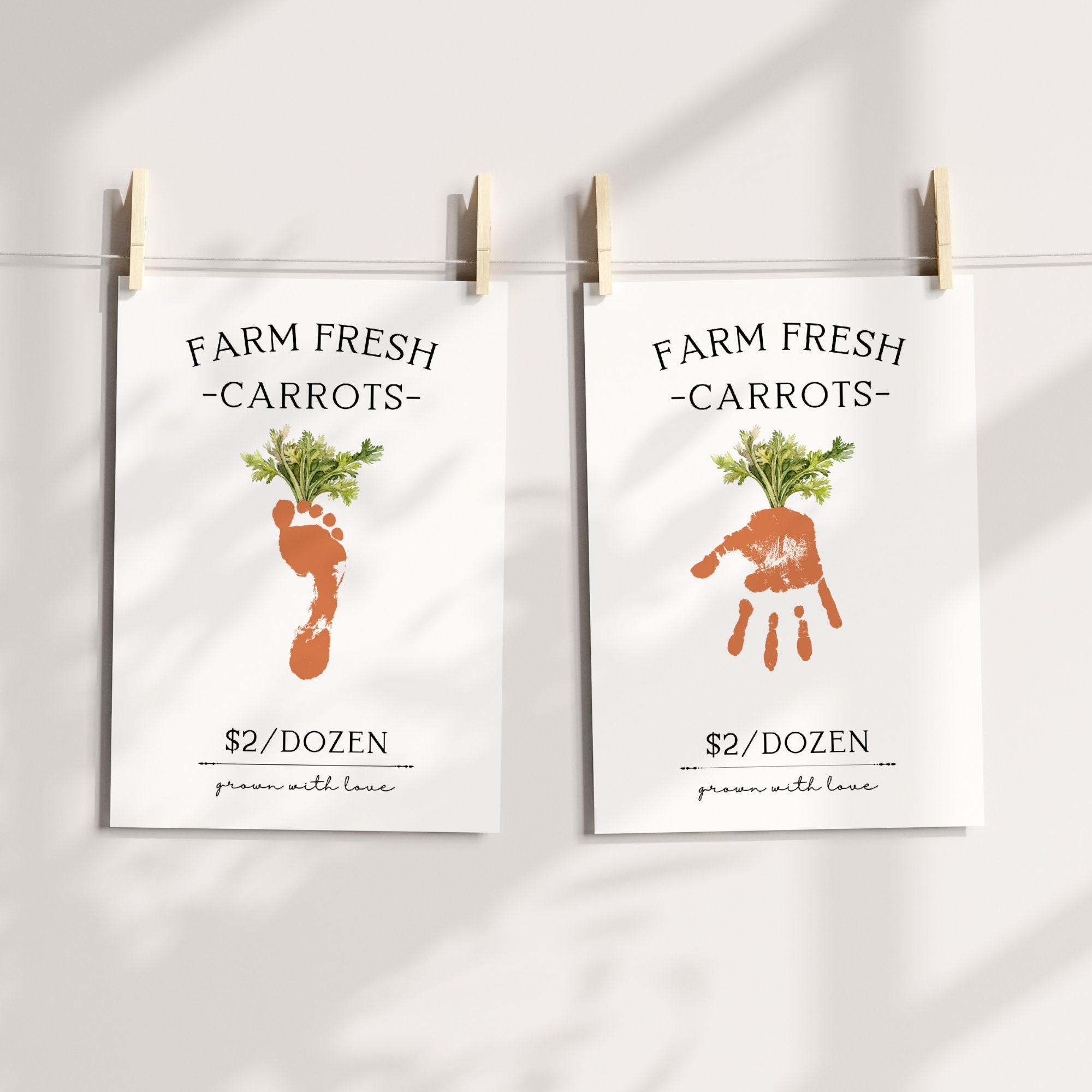 Handprint Art Printable Carrot Handprint Craft Kids Activity Child ...