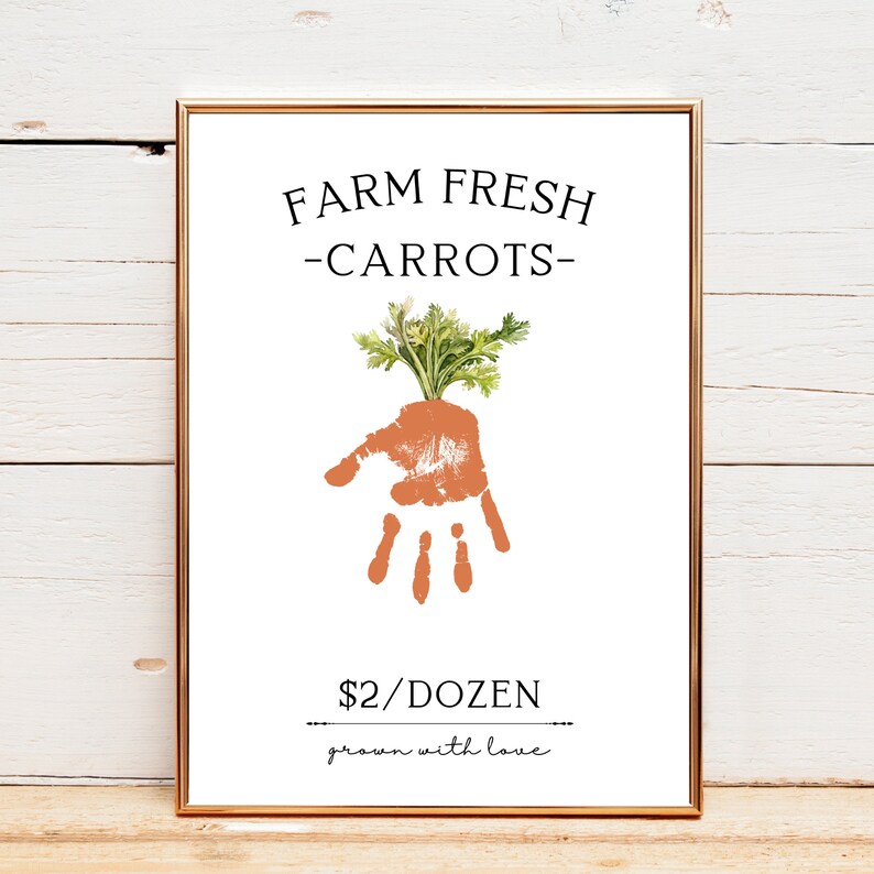 Footprint Art Printable Carrot Handprint Craft Kids Activity Child ...