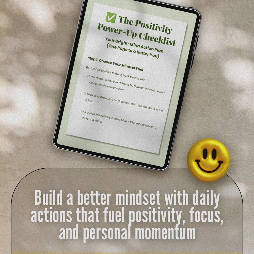 The Positivity Power-up Checklist | Positive Thinking Books Guide ...