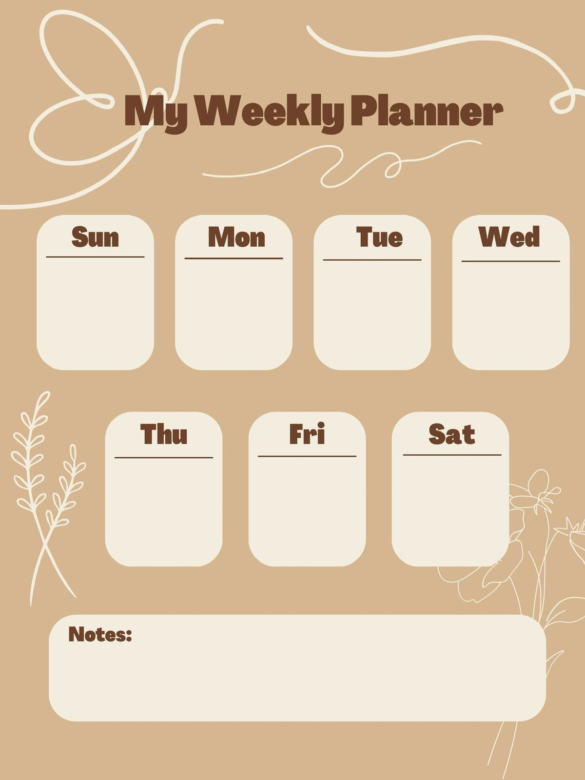 My Weekly Planner Printable - Etsy