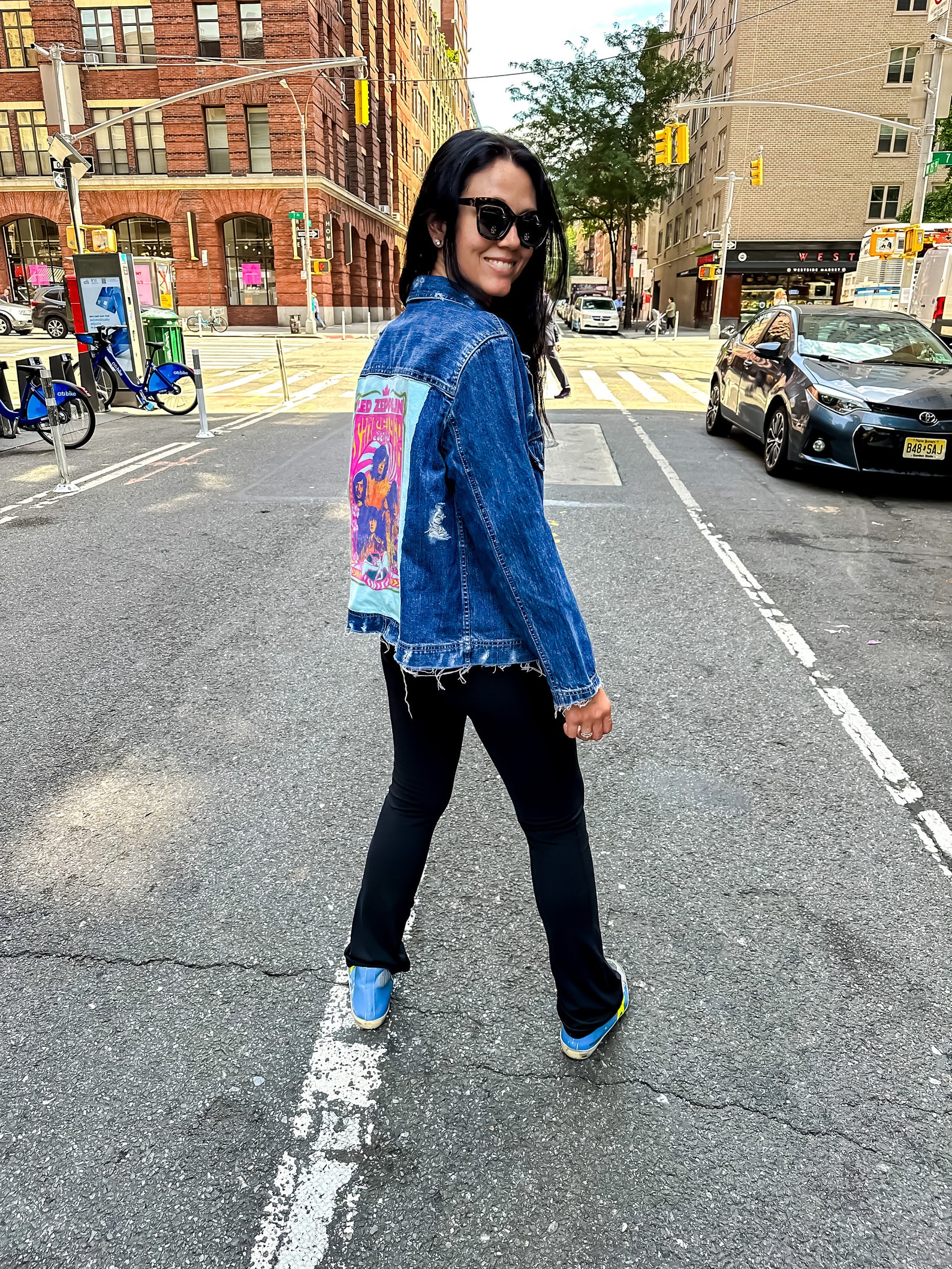 Upcycled Distressed Jean Jacket | Led Zeppelin Denim Rework | One of a ...