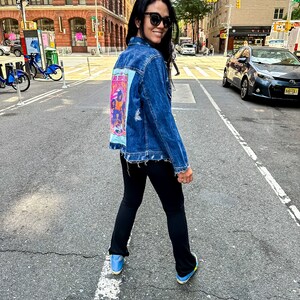 Upcycled Distressed Jean Jacket | Led Zeppelin Denim Rework | One of a ...