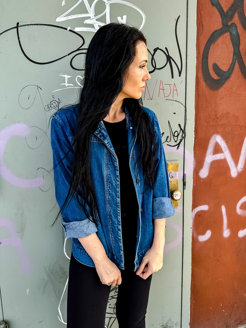 Luxury Mouse Upcycled Denim Jacket Hand Painted Rodent Wearing Fur ...