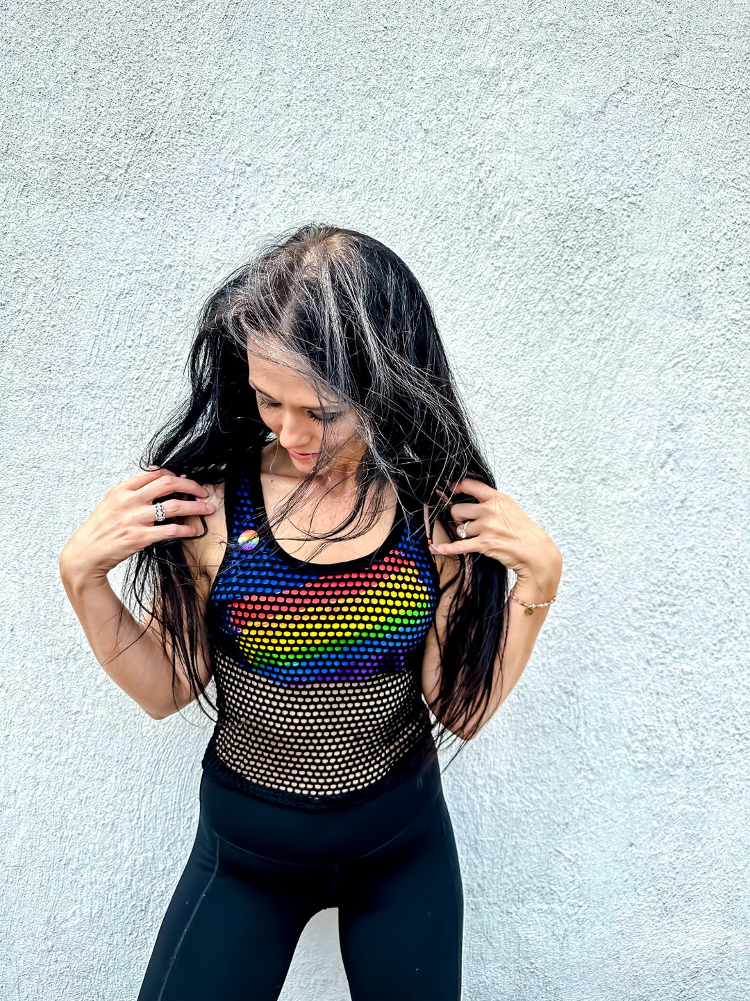 Upcycled Mesh Tank Top + Rainbow Bralette | One of a Kind "be You ...