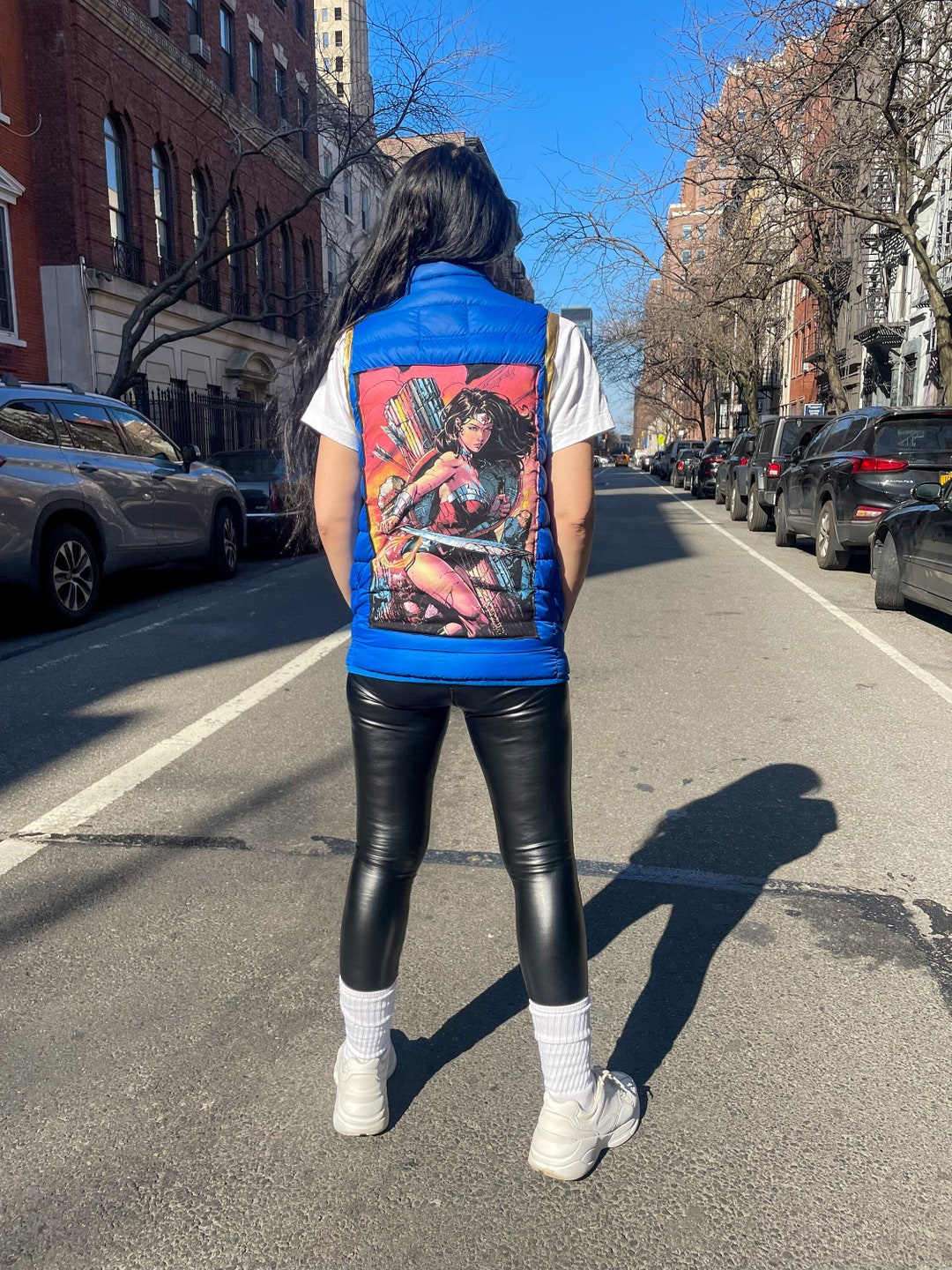 Upcycled Puffer Vest Wonder Woman Graphic Patch Reworked - Etsy